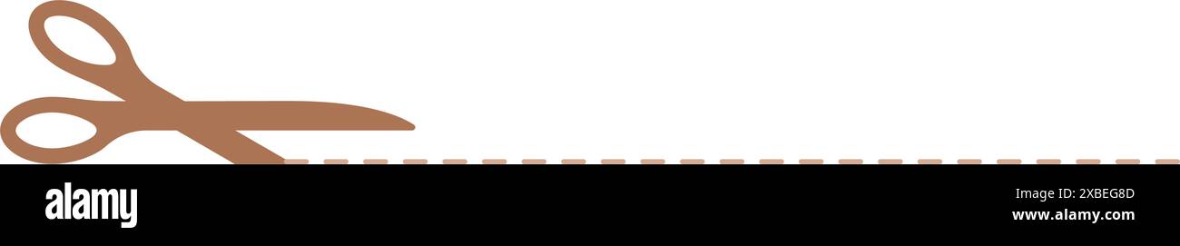 Dotted cut line with scissors in color vector Stock Vector Image & Art ...