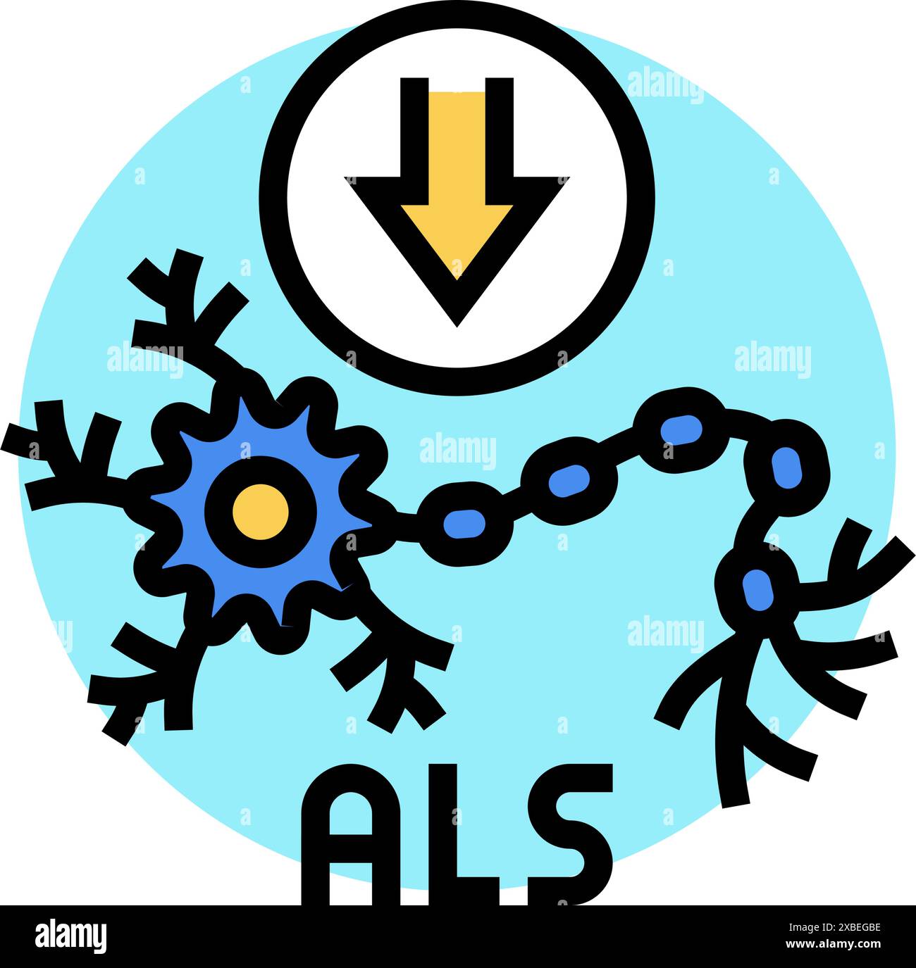 amyotrophic lateral sclerosis disease color icon vector illustration ...
