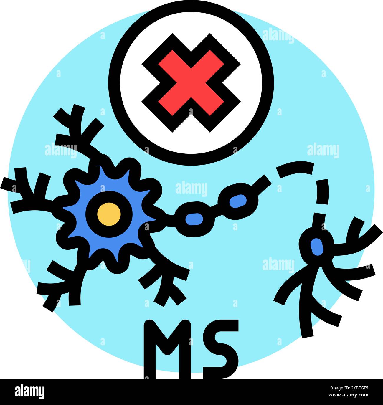 multiple sclerosis disease color icon vector illustration Stock Vector ...