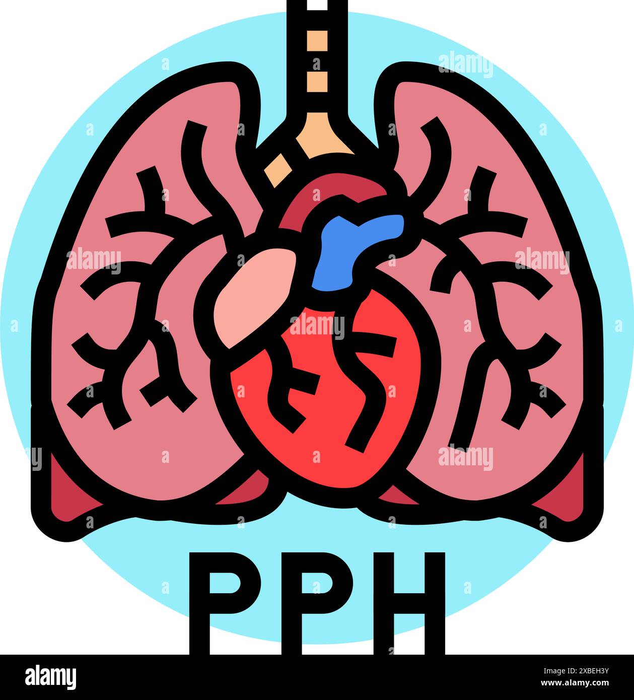 primary pulmonary hypertension color icon vector illustration Stock ...