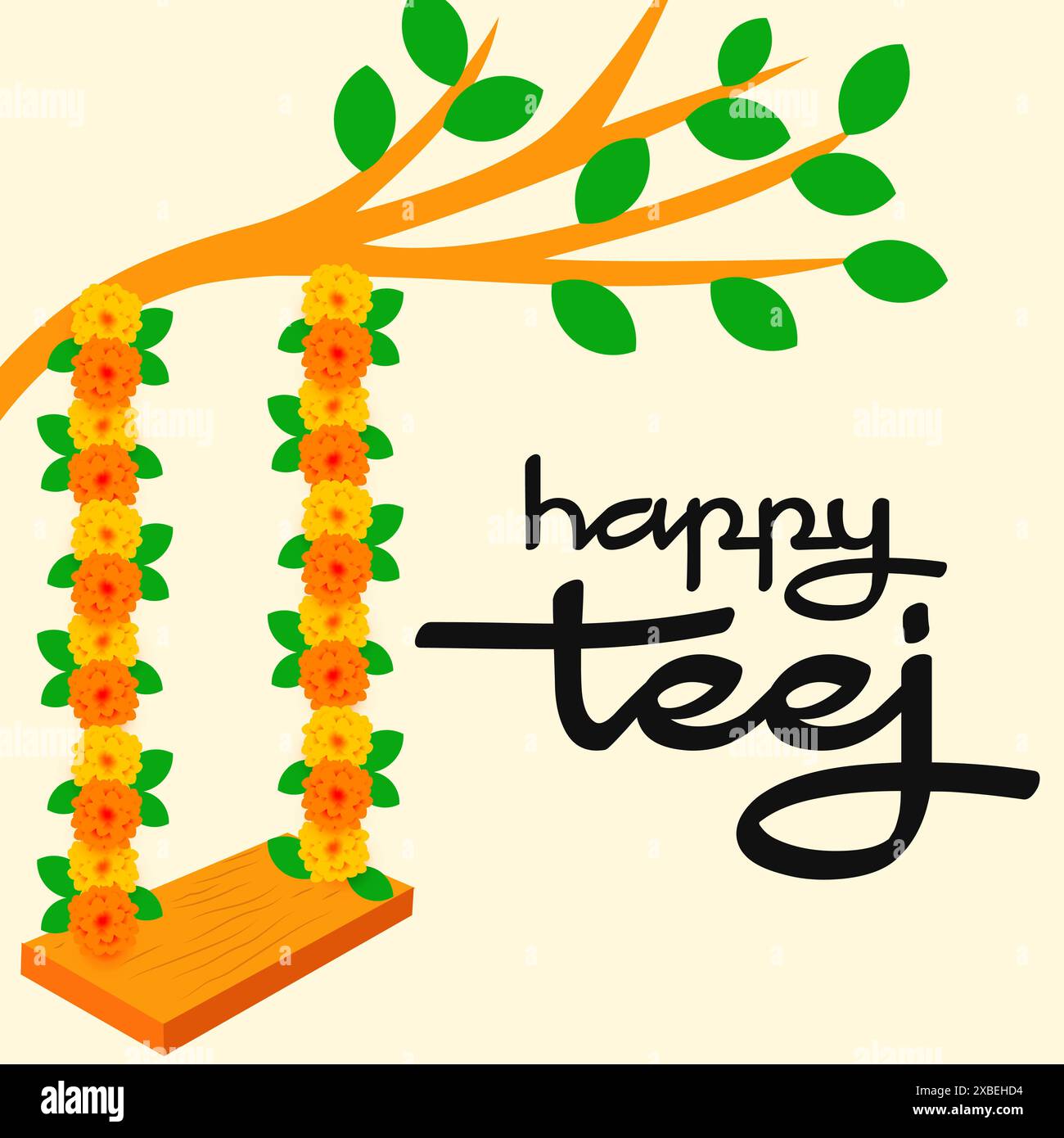 illustration design for celebrate teej india festival in flat style ...
