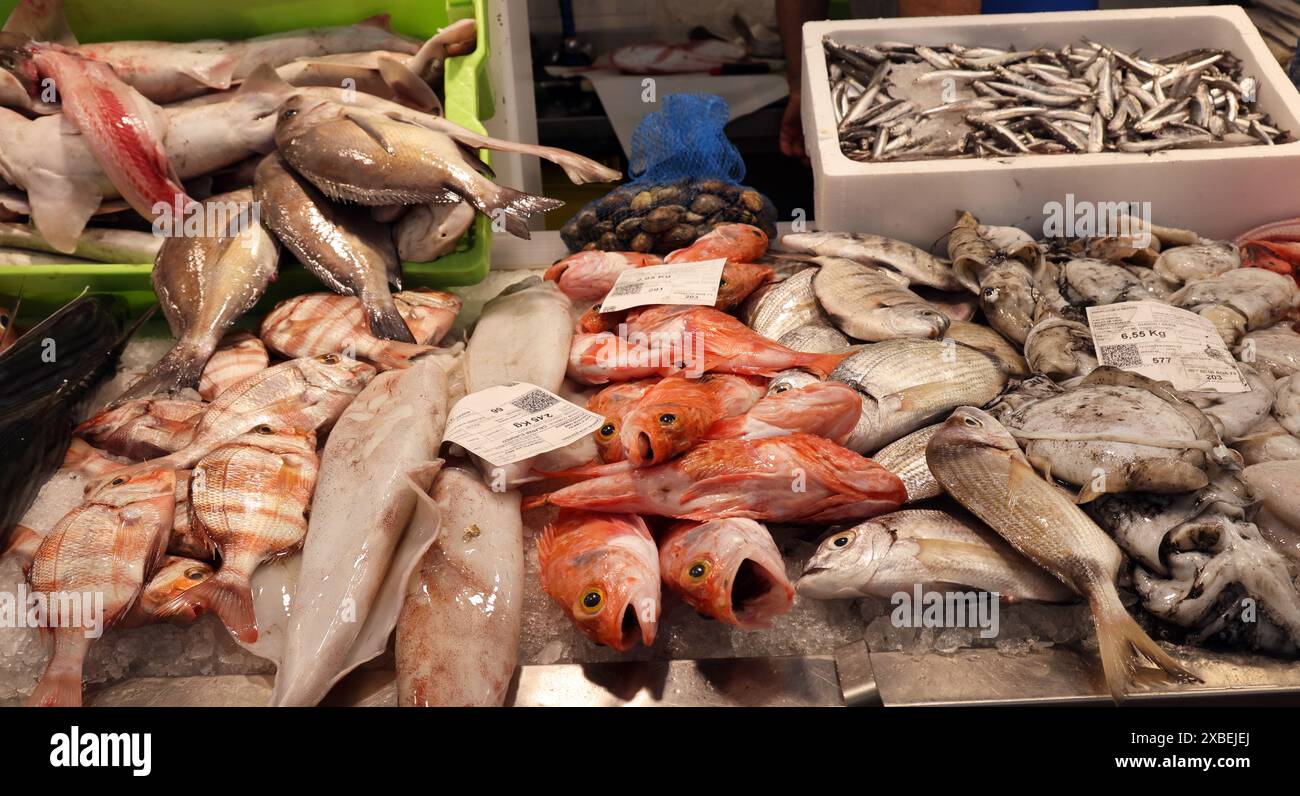 The fish market in Cadiz; Spain. Also known as Mercado Central de ...