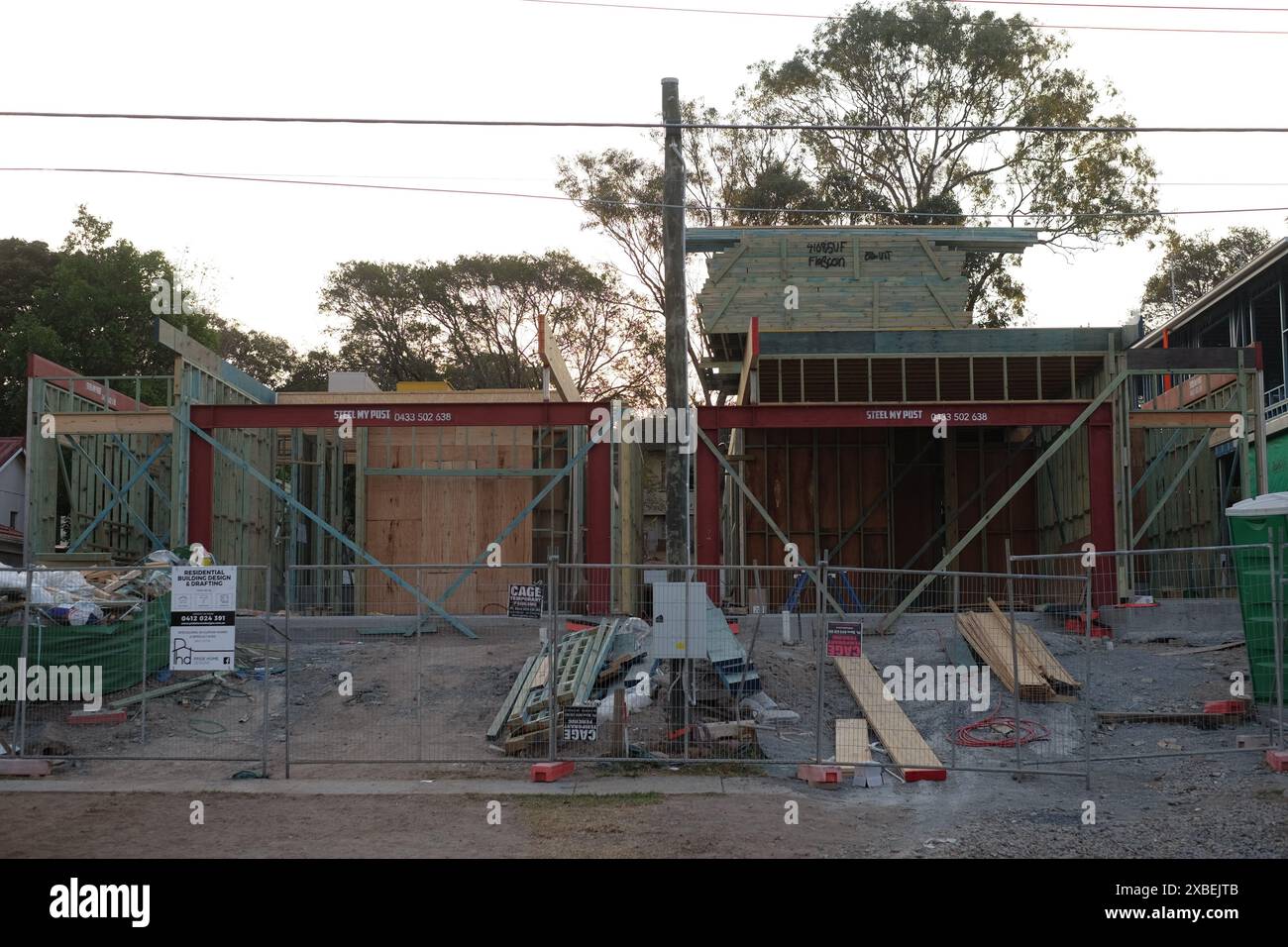New houses being built on large, divided block of land of a demolished ...