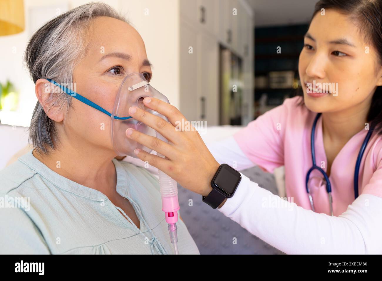 Care home worker mask hi-res stock photography and images - Alamy