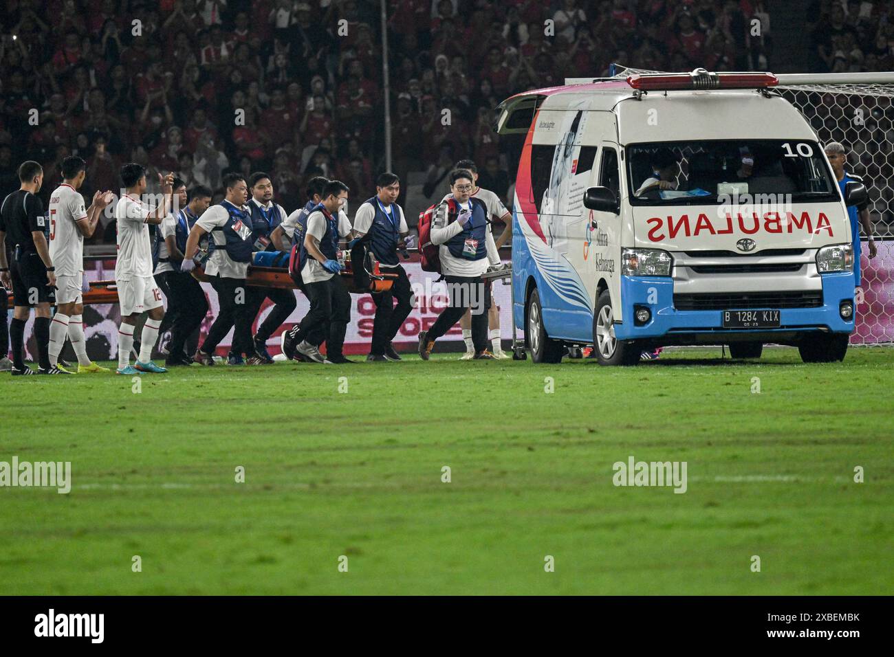 Jakarta, Indonesia. 11th June, 2024. Medical staff escort Adrian ...