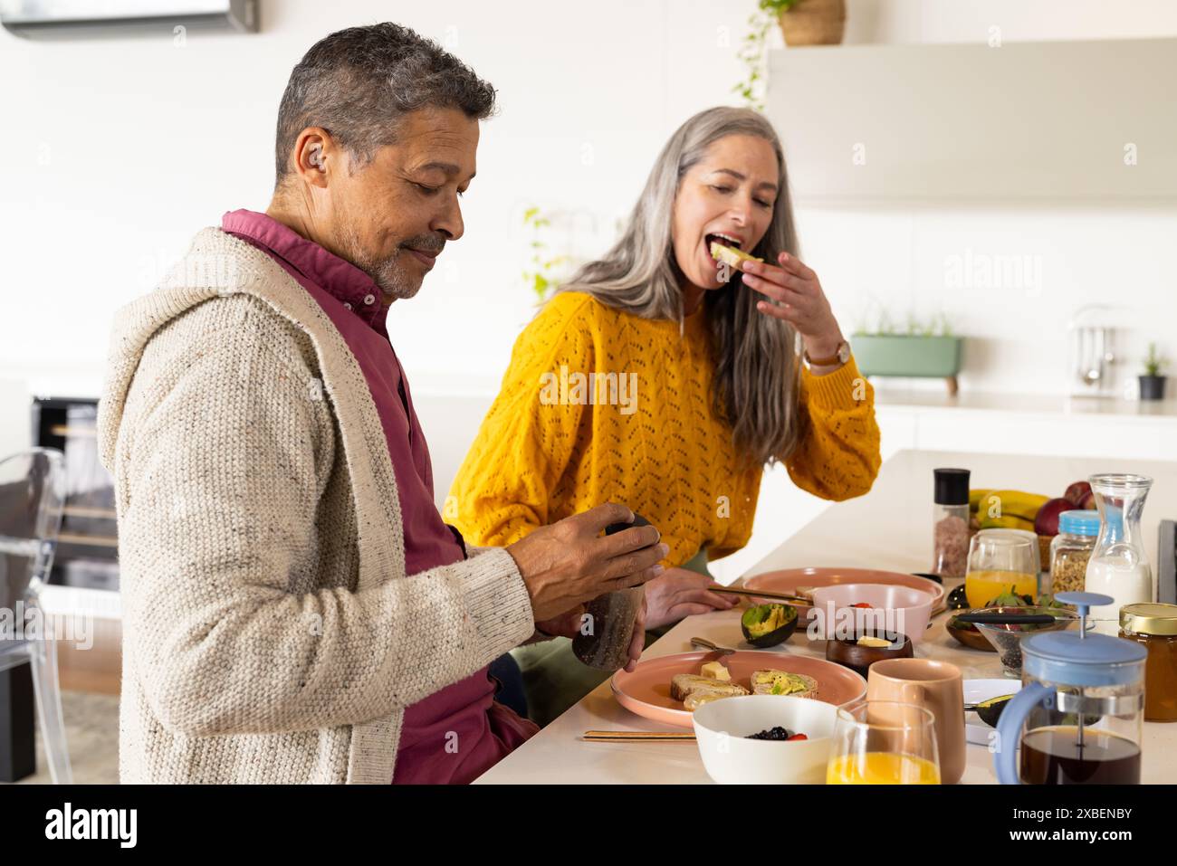 A biracial mature couple, mature Caucasian woman and African American ...