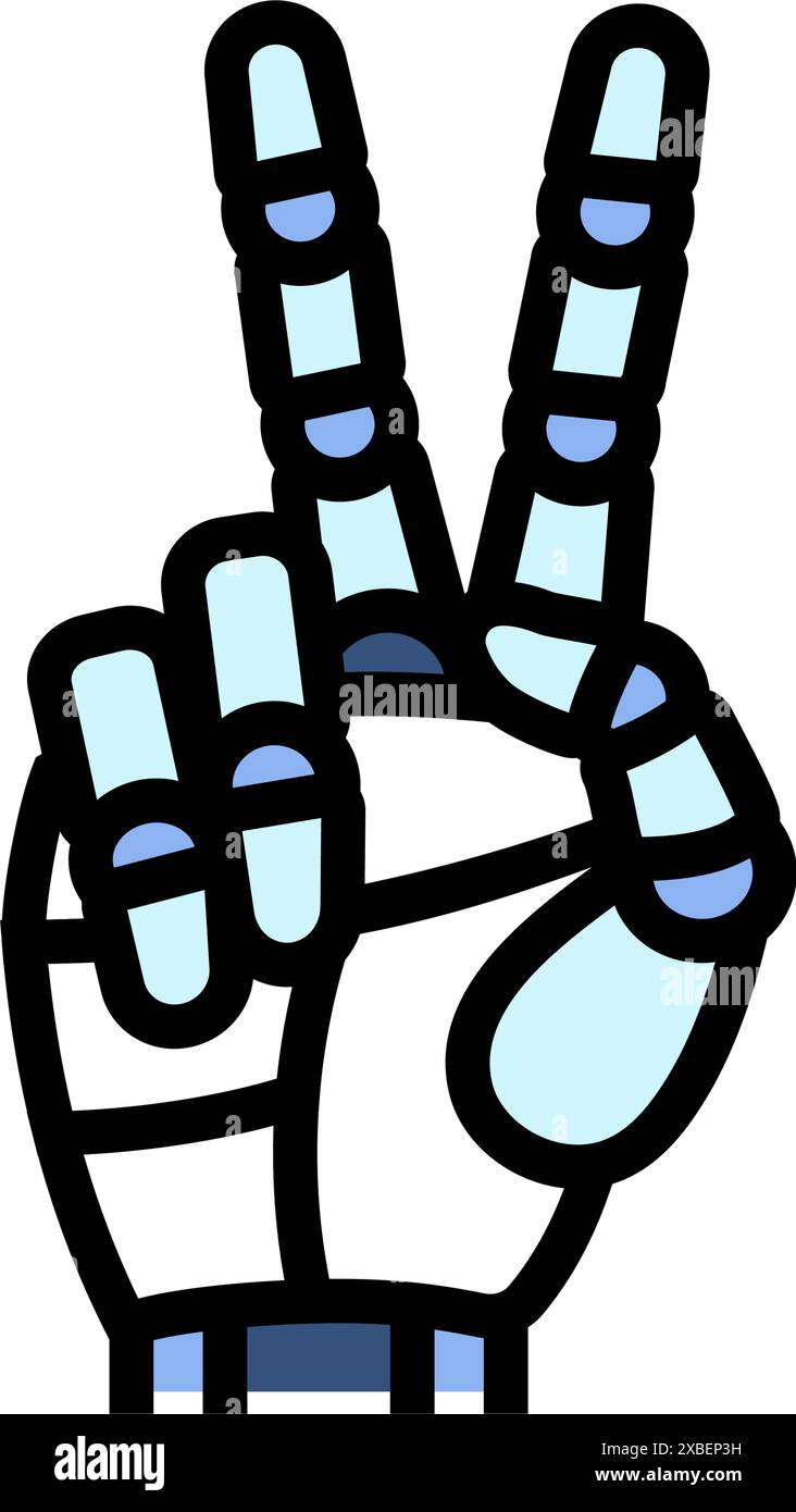 peace robot hand gesture color icon vector illustration Stock Vector ...