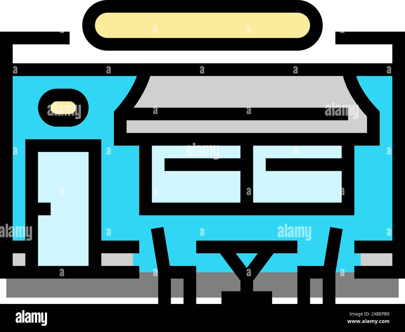 sidewalk street food cafe color icon vector illustration Stock Vector ...