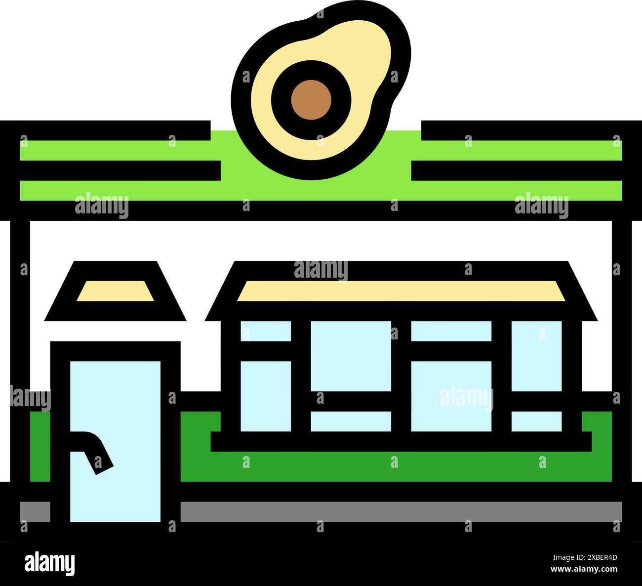 vegan street food cafe color icon vector illustration Stock Vector ...