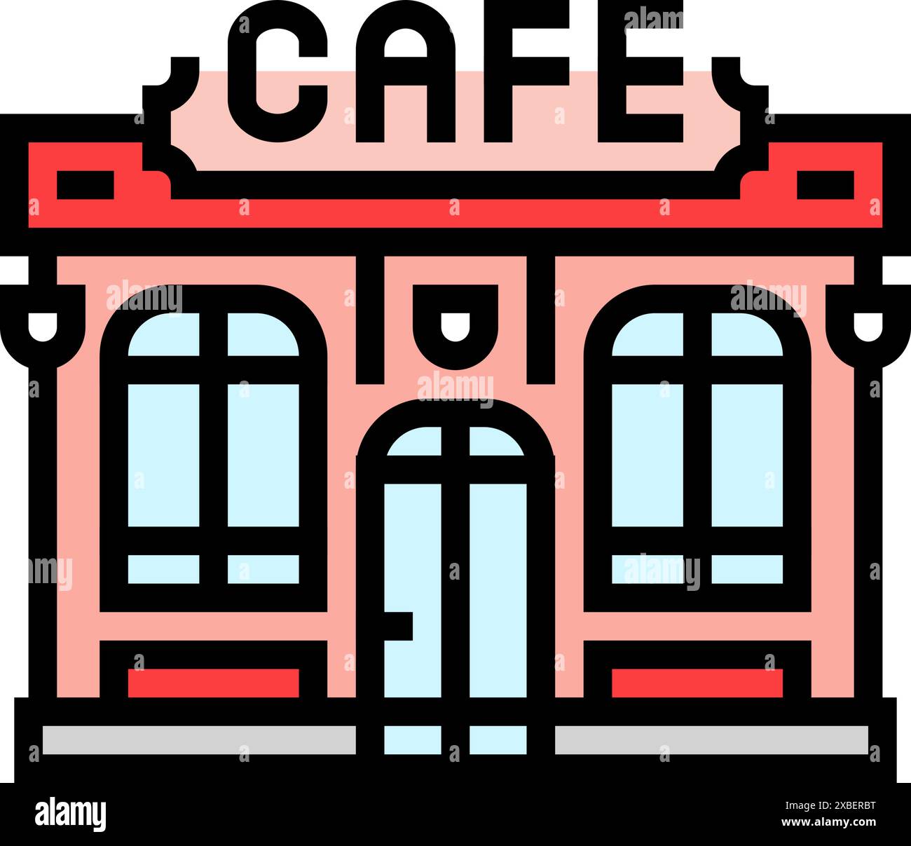 retro street food cafe color icon vector illustration Stock Vector ...