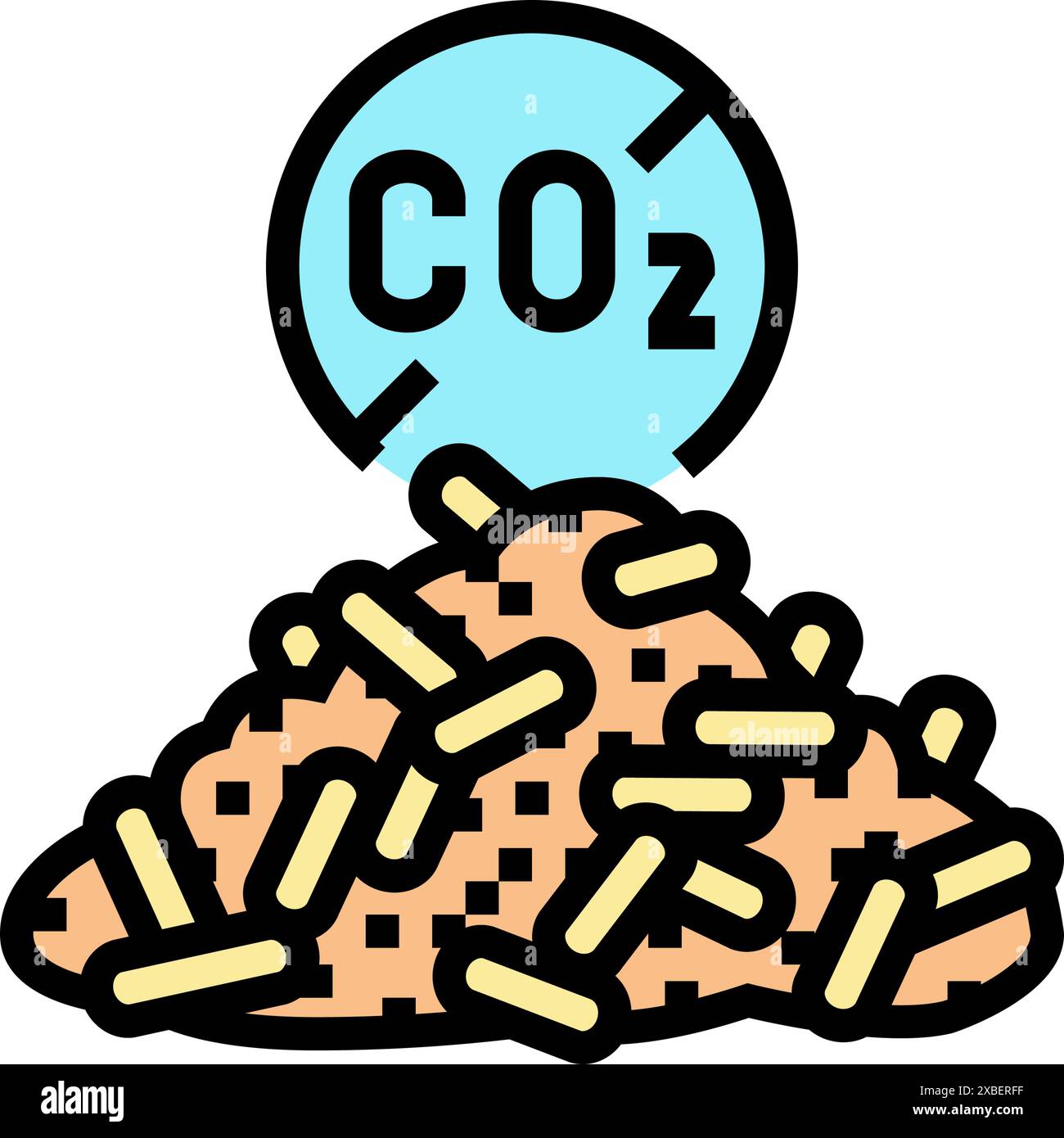 carbon neutral wood pellets color icon vector illustration Stock Vector ...