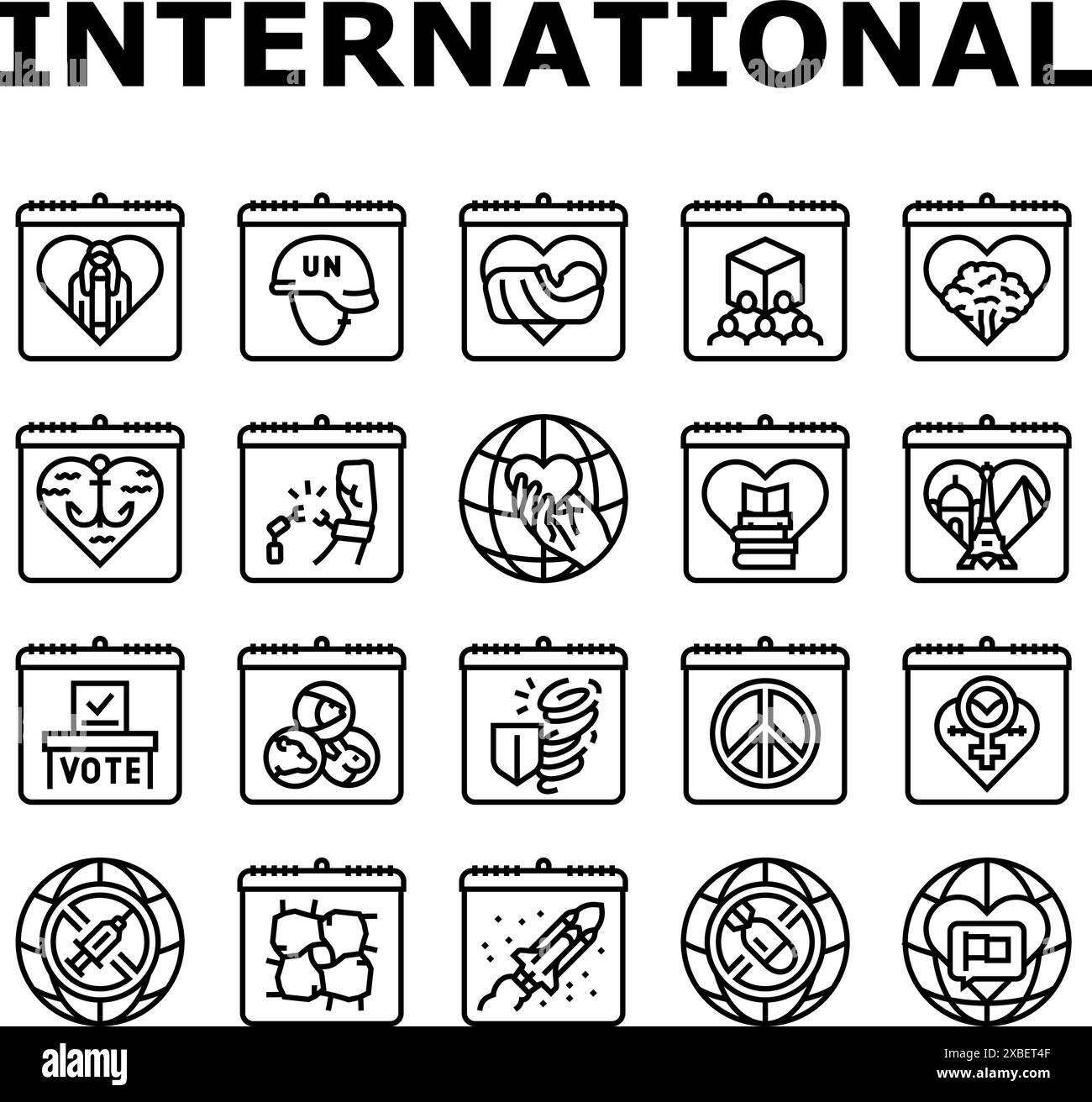 international holiday day icons set vector Stock Vector Image & Art - Alamy