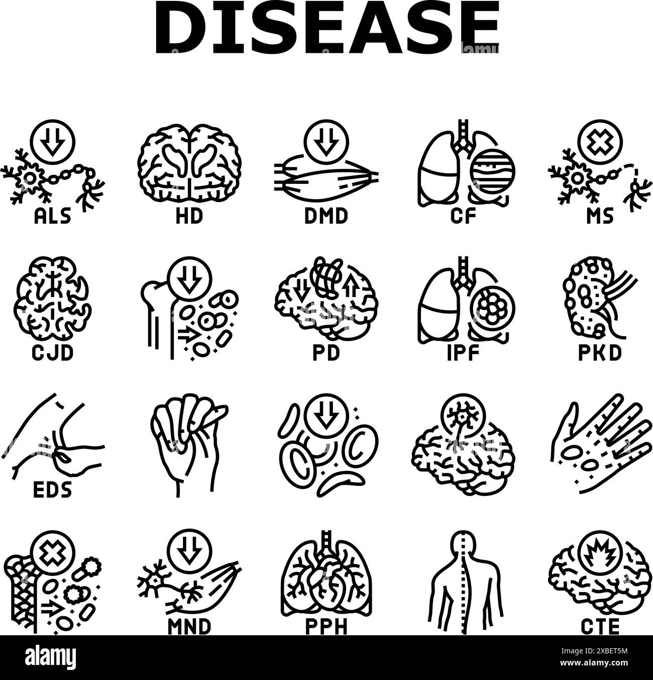 Incurable Disease Doctor Patient Icons Set Vector Stock Vector Image And Art Alamy