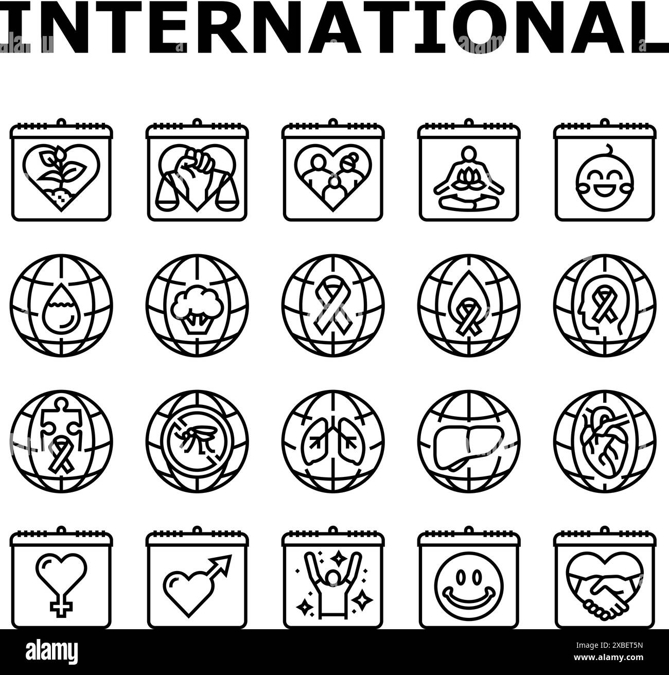 international day holidays icons set vector Stock Vector Image & Art ...