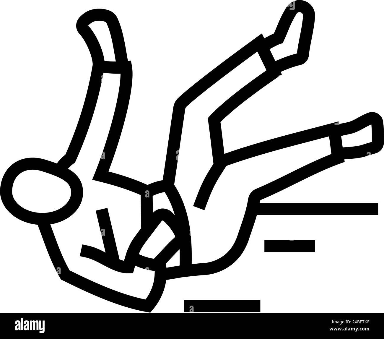 fall household injury accident line icon vector illustration Stock ...