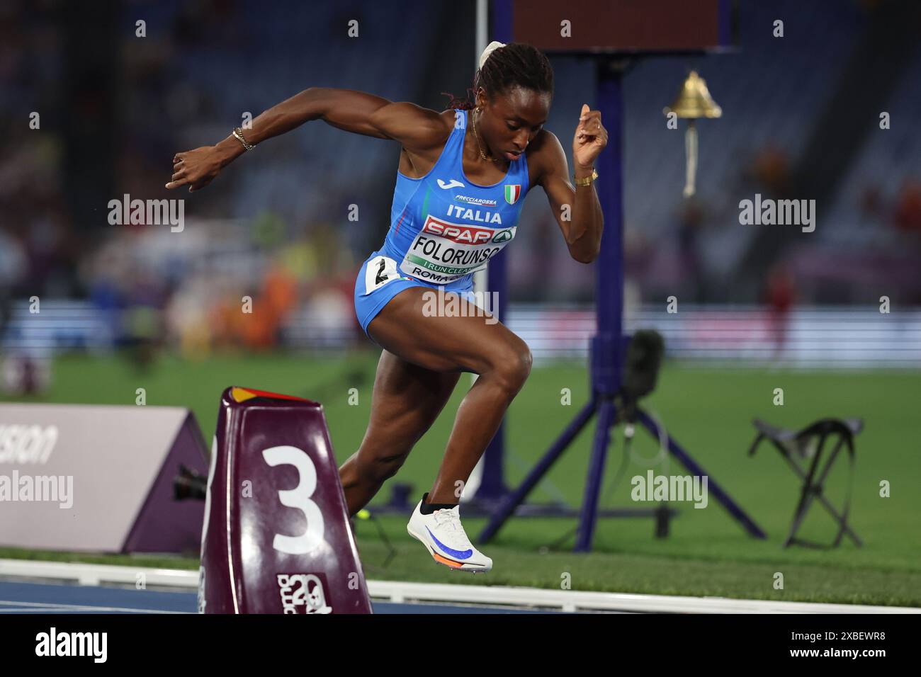 Rome, Italy 11.06.2024: Ayomide FOLORUNSOcompete during 400m Hurdles ...
