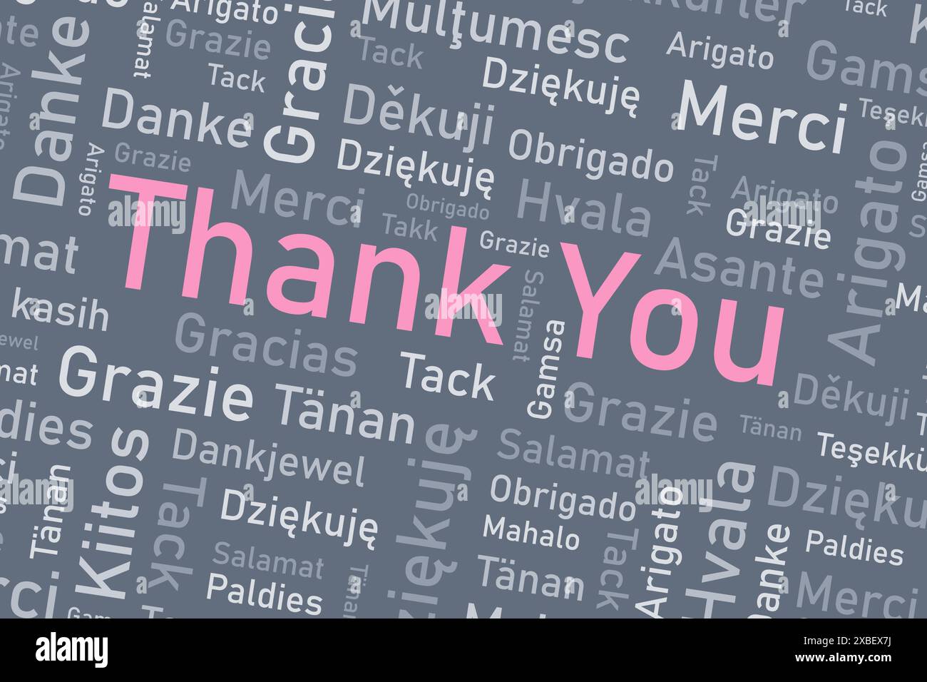 Thank you phrase in many languages. Different international language ...