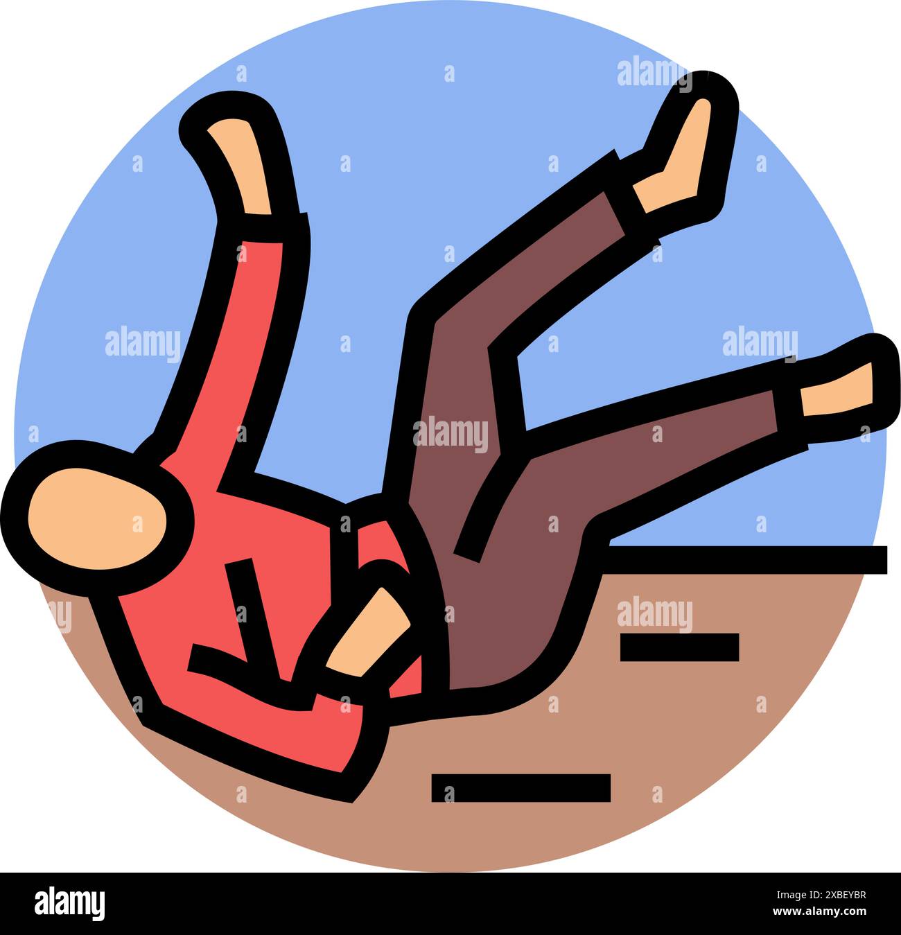 fall household injury accident color icon vector illustration Stock ...