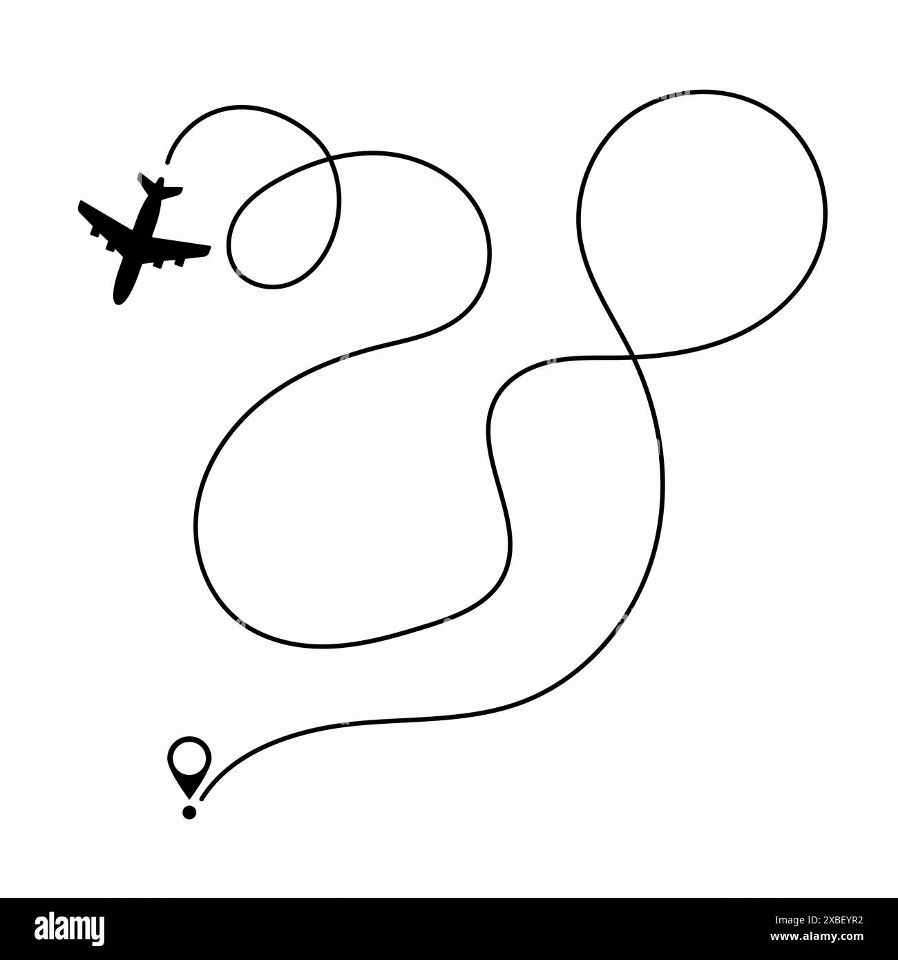 Airplane route plane path. Travel concept. Aircraft tracking. Vector ...