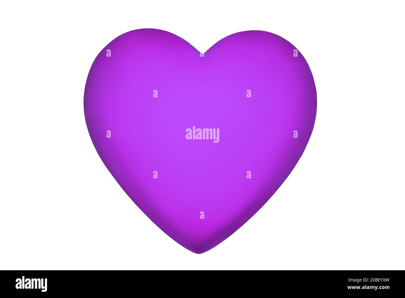 Purple heart white background isolated closeup, blue violet heart, love ...