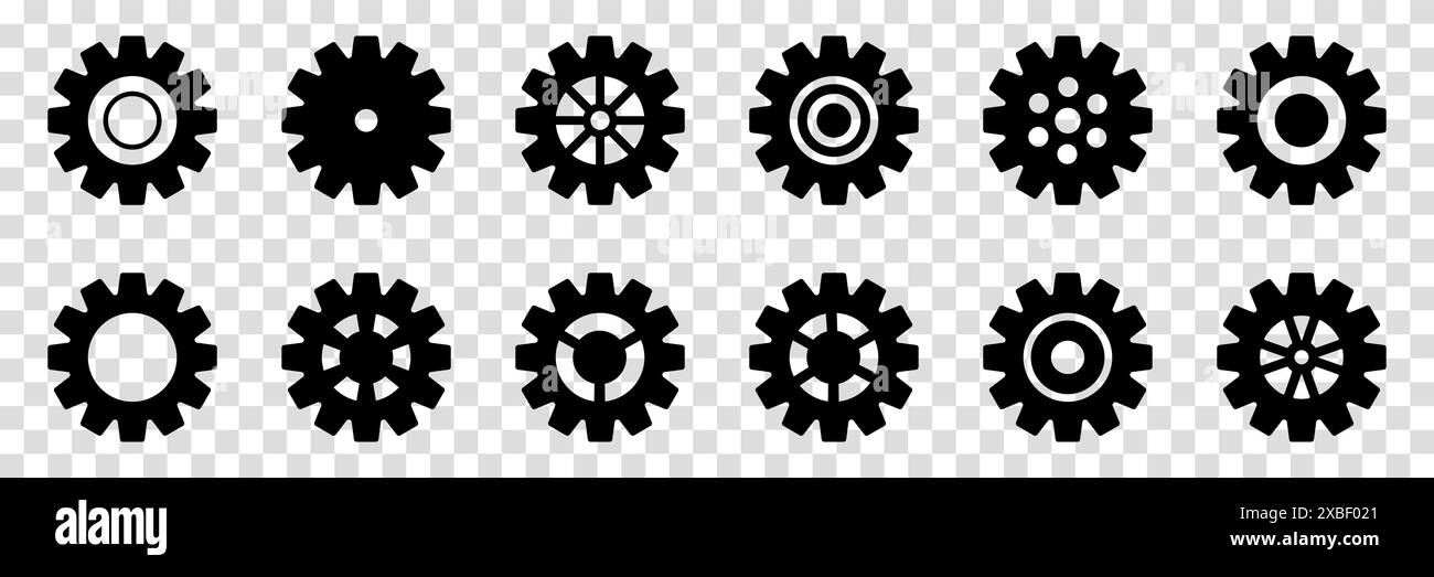 Collection of mechanical cogwheels. Gears icon set. Setting gears icon ...
