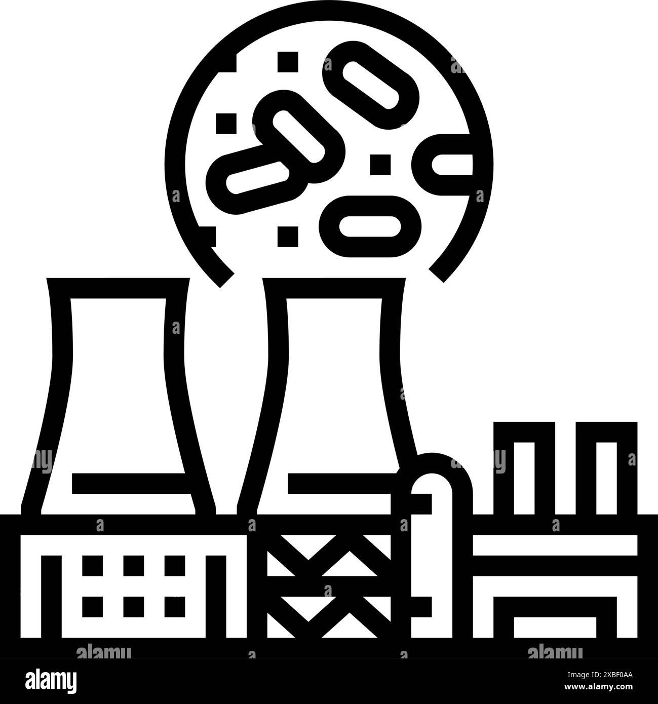 power station wood pellets line icon vector illustration Stock Vector ...