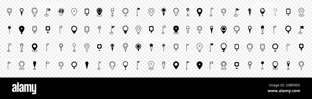 Modern Map marker pointer logo icon set. GPS pin symbol collection. Set location pin icon. Map ...