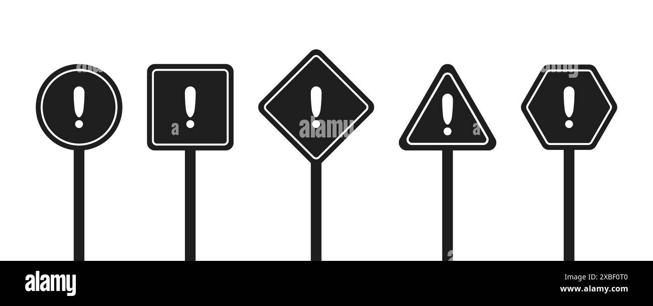 Blank Warning Sign Black And White