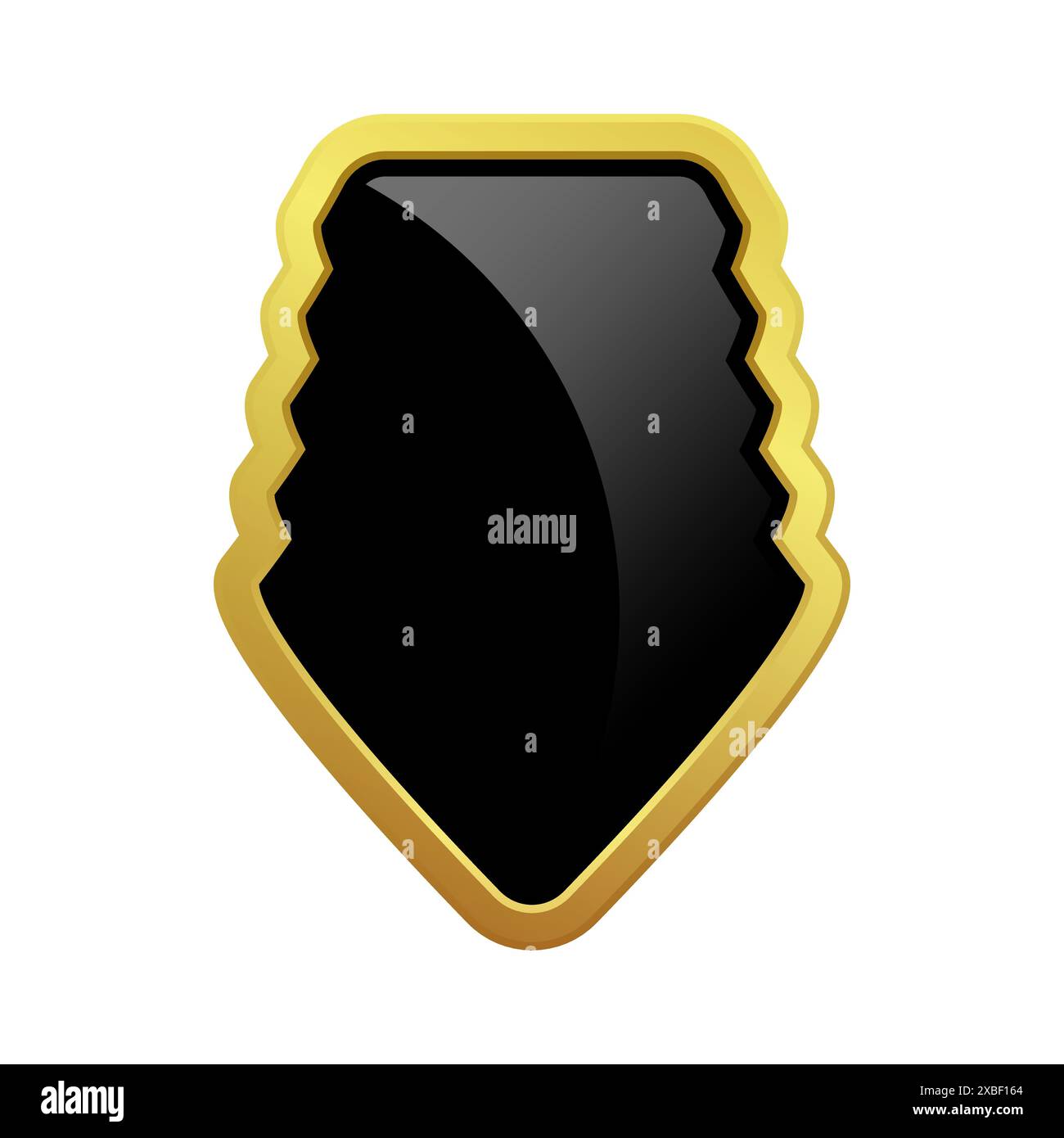 Black shield with glossy bright golden frame. VIP luxury logo design ...