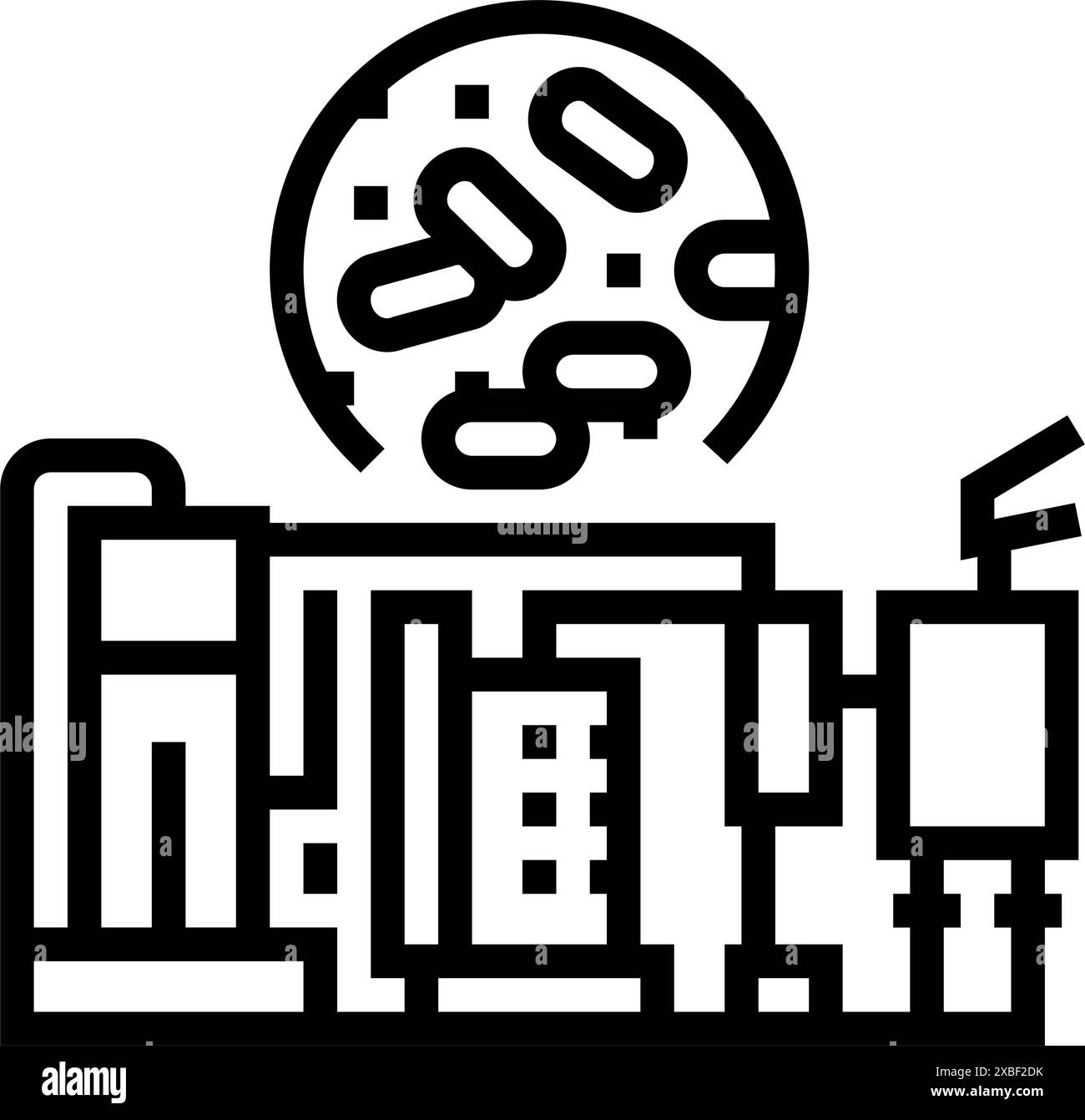 production wood pellets line icon vector illustration Stock Vector ...