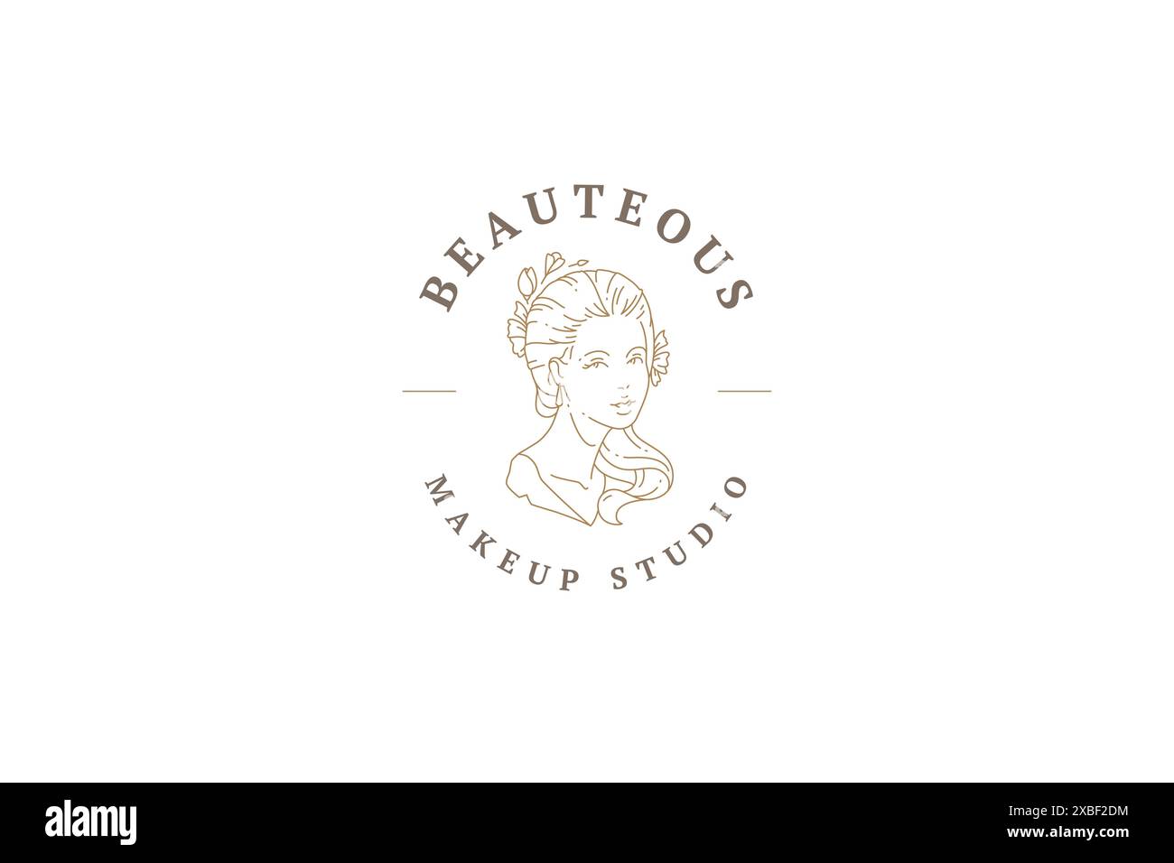 Beautiful ancient female bust decorated by natural bloom flower ...