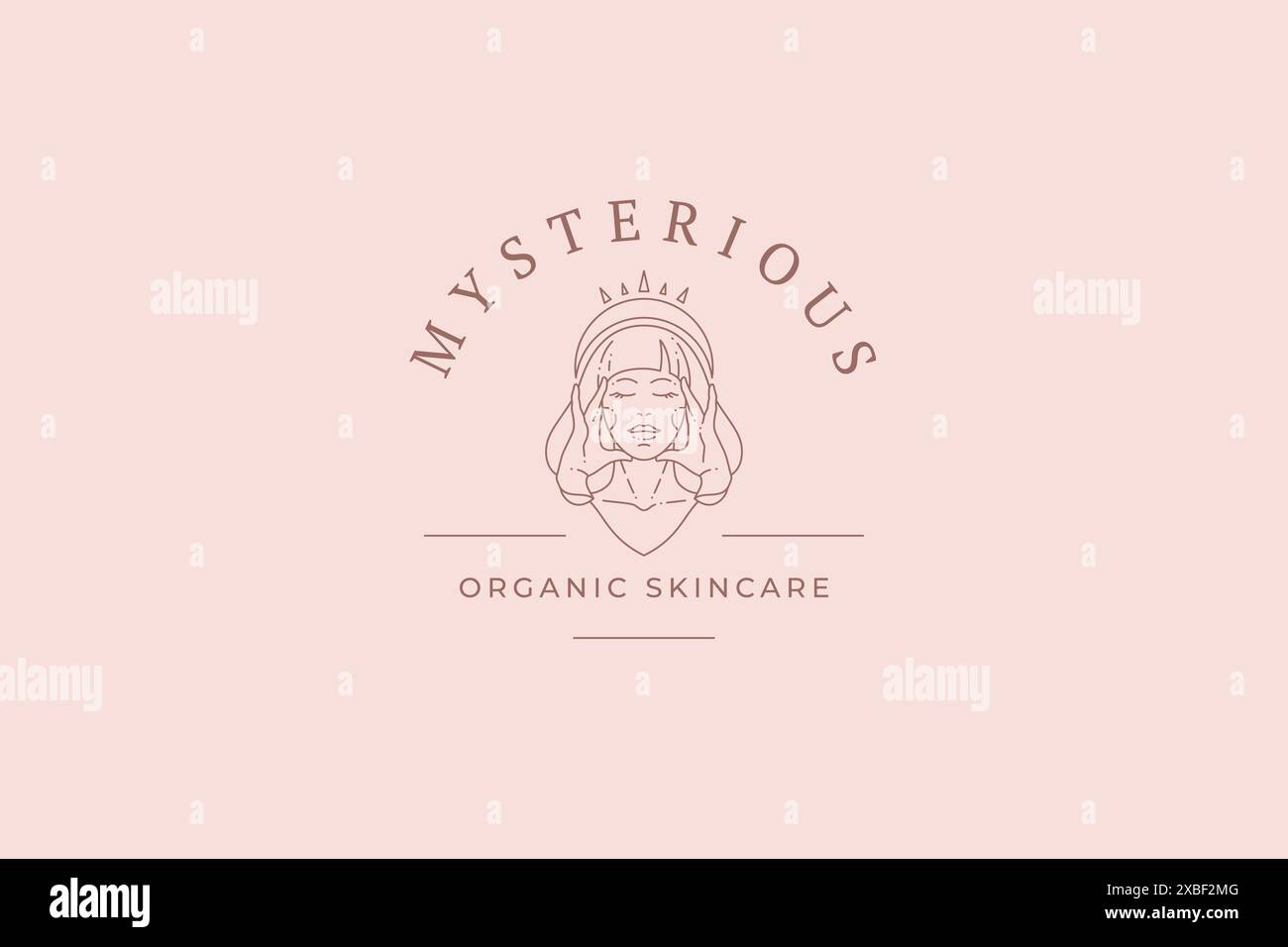 Mythical queen woman face in tiara touching skin beauty care portrait ...