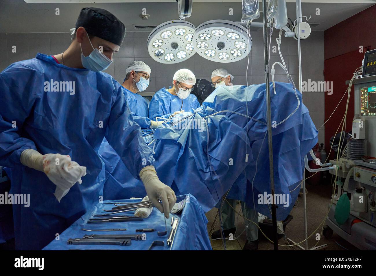 Surgical Team Performing a Procedure in a Modern Operating Room Stock ...