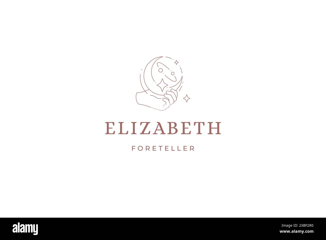 Spiritual human hand holding space half moon esoteric stars minimalist ...