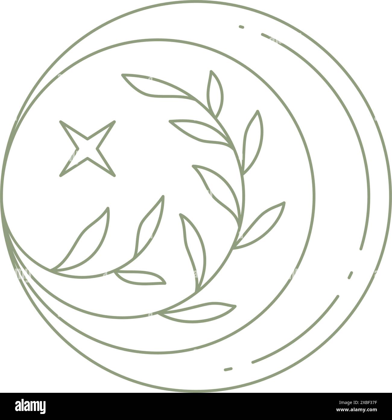 Half moon leaf Stock Vector Images - Alamy