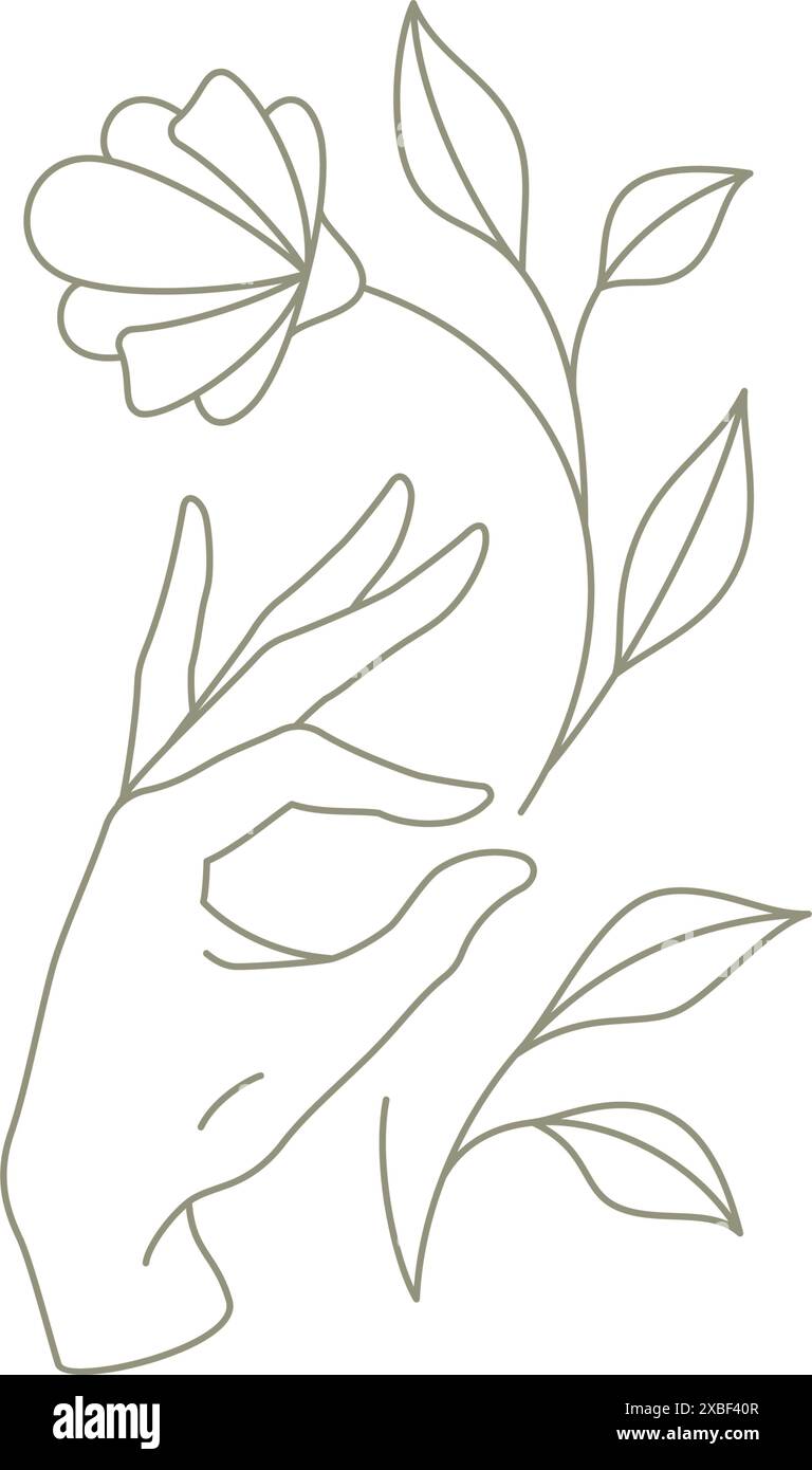 Woman hand touching wall Stock Vector Images - Alamy