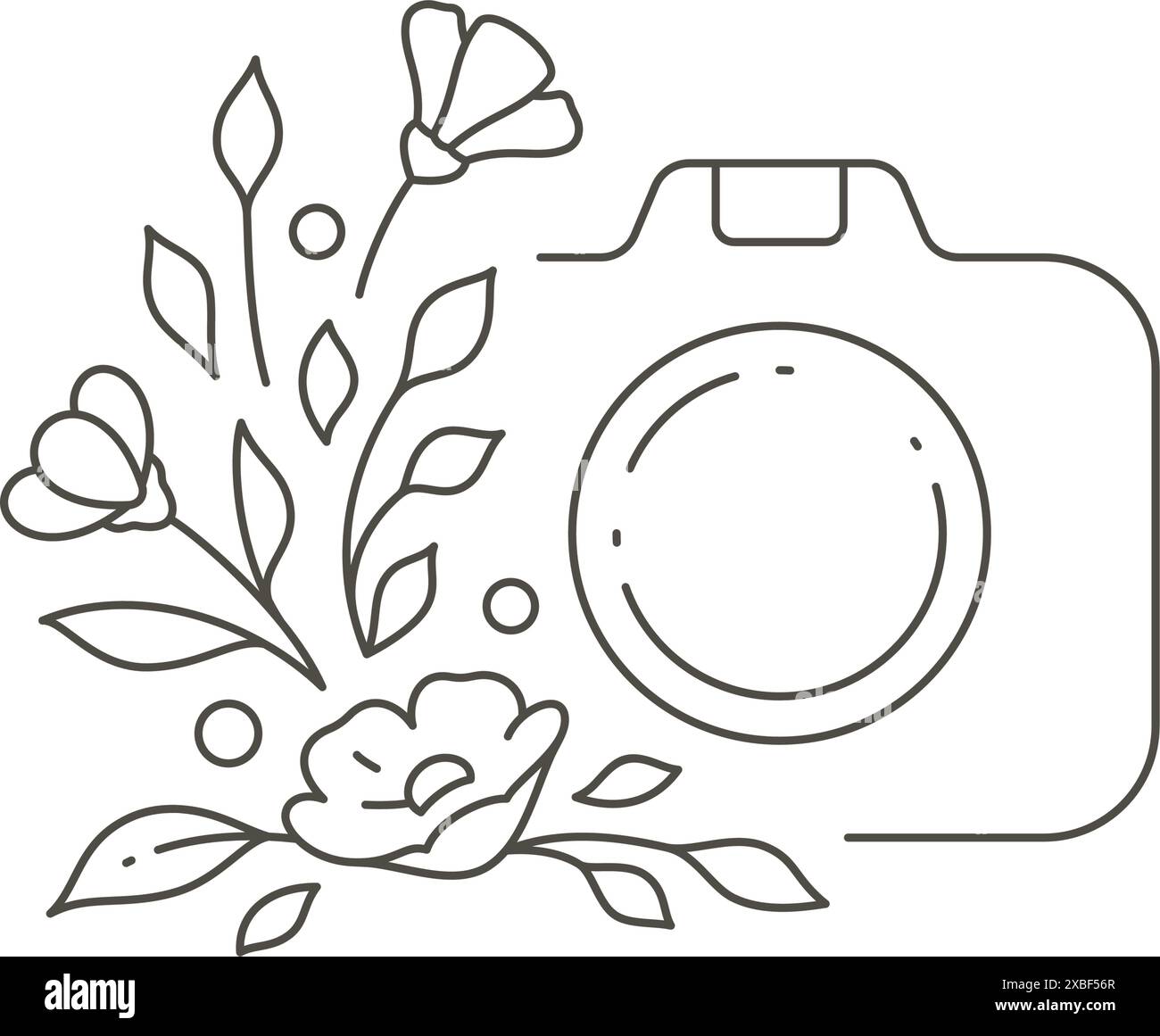 Decorative simple monochrome design of beauty blog with photo camera ...