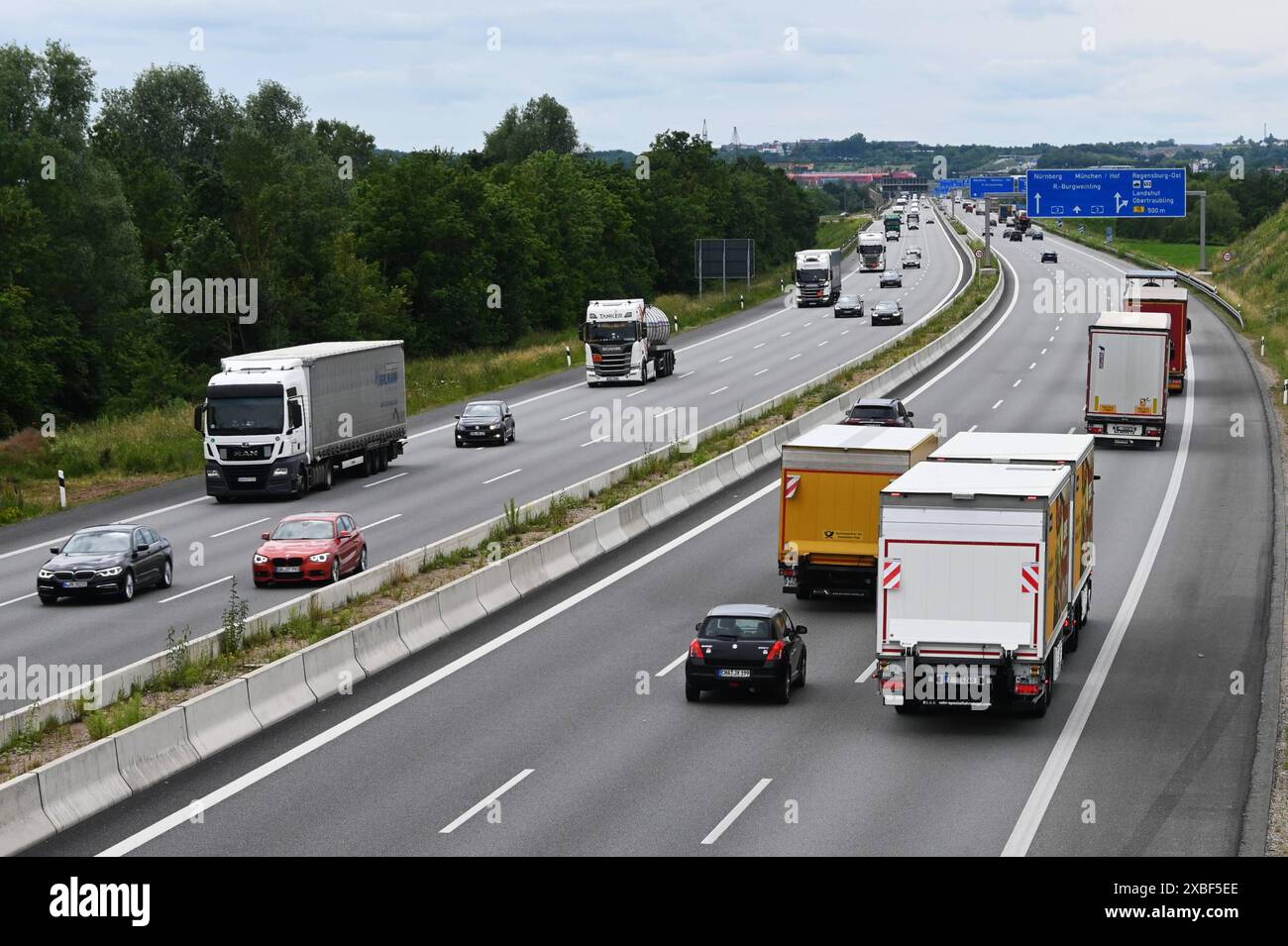 Die Autobahn A3 in Fahrtrichtung Regensburg - Nürnberg nach dem ...