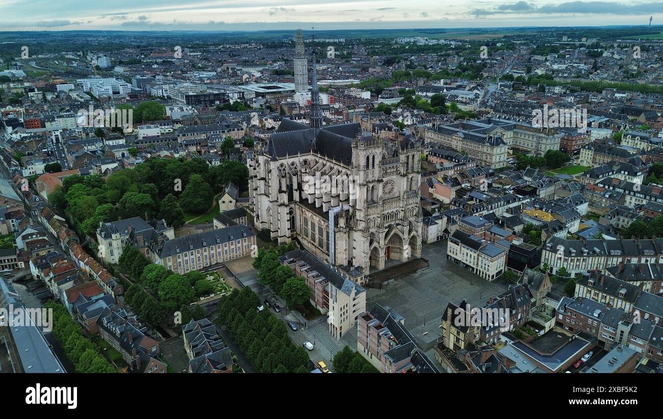 drone photo Amiens cathedral France europe Stock Photo - Alamy