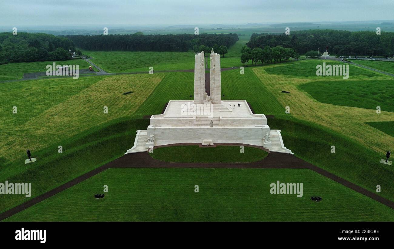 drone photo Canadian National Vimy Memorial France Europe Stock Photo ...