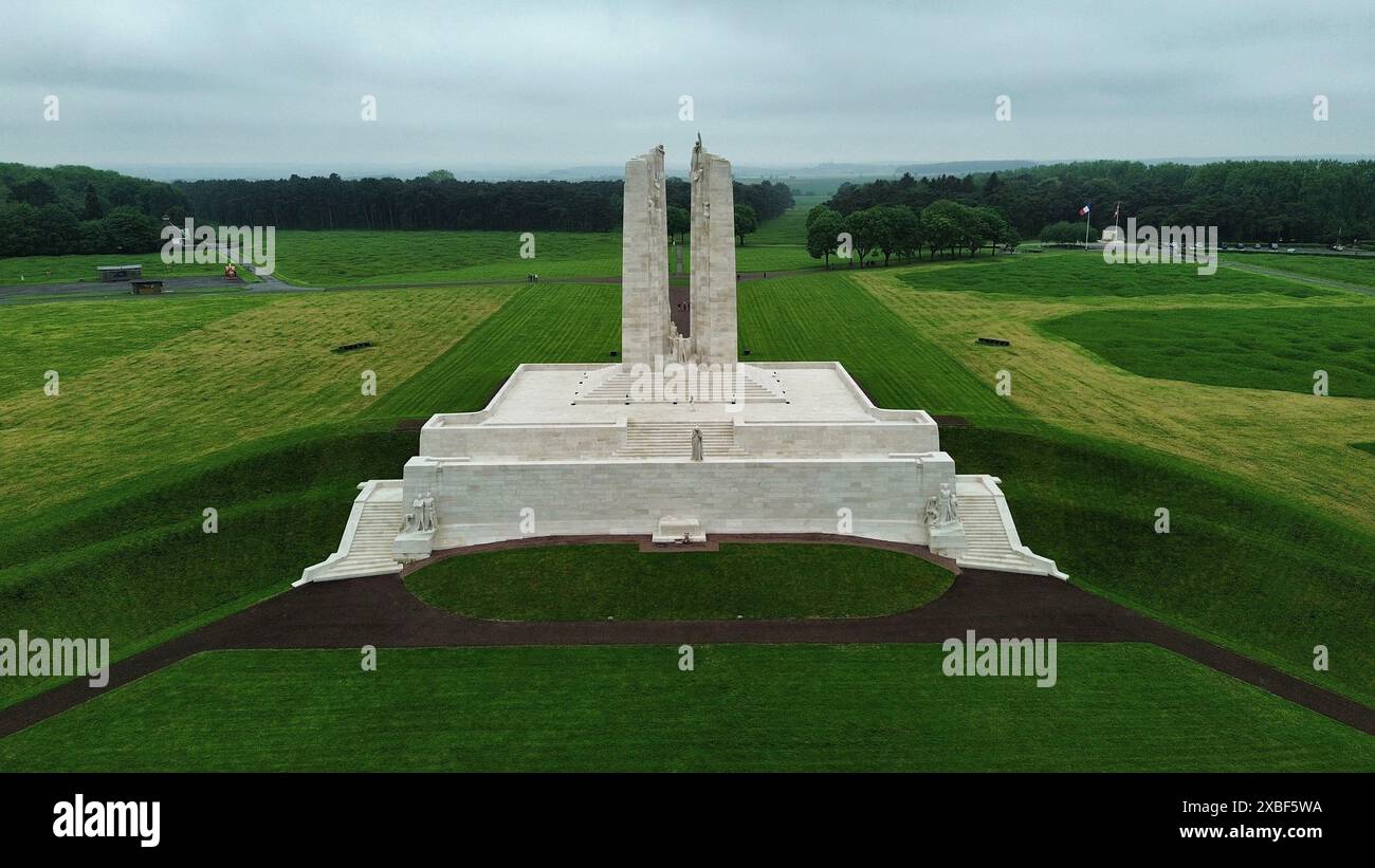 drone photo Canadian National Vimy Memorial France Europe Stock Photo ...