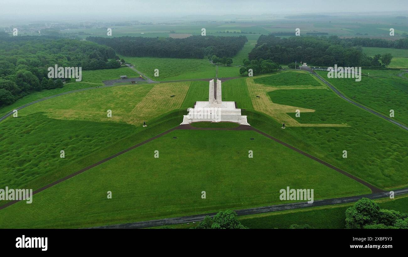 drone photo Canadian National Vimy Memorial France Europe Stock Photo ...