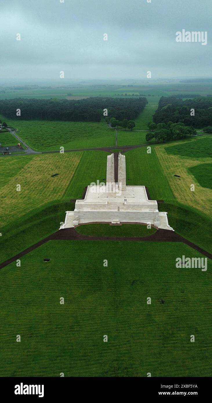drone photo Canadian National Vimy Memorial France Europe Stock Photo ...