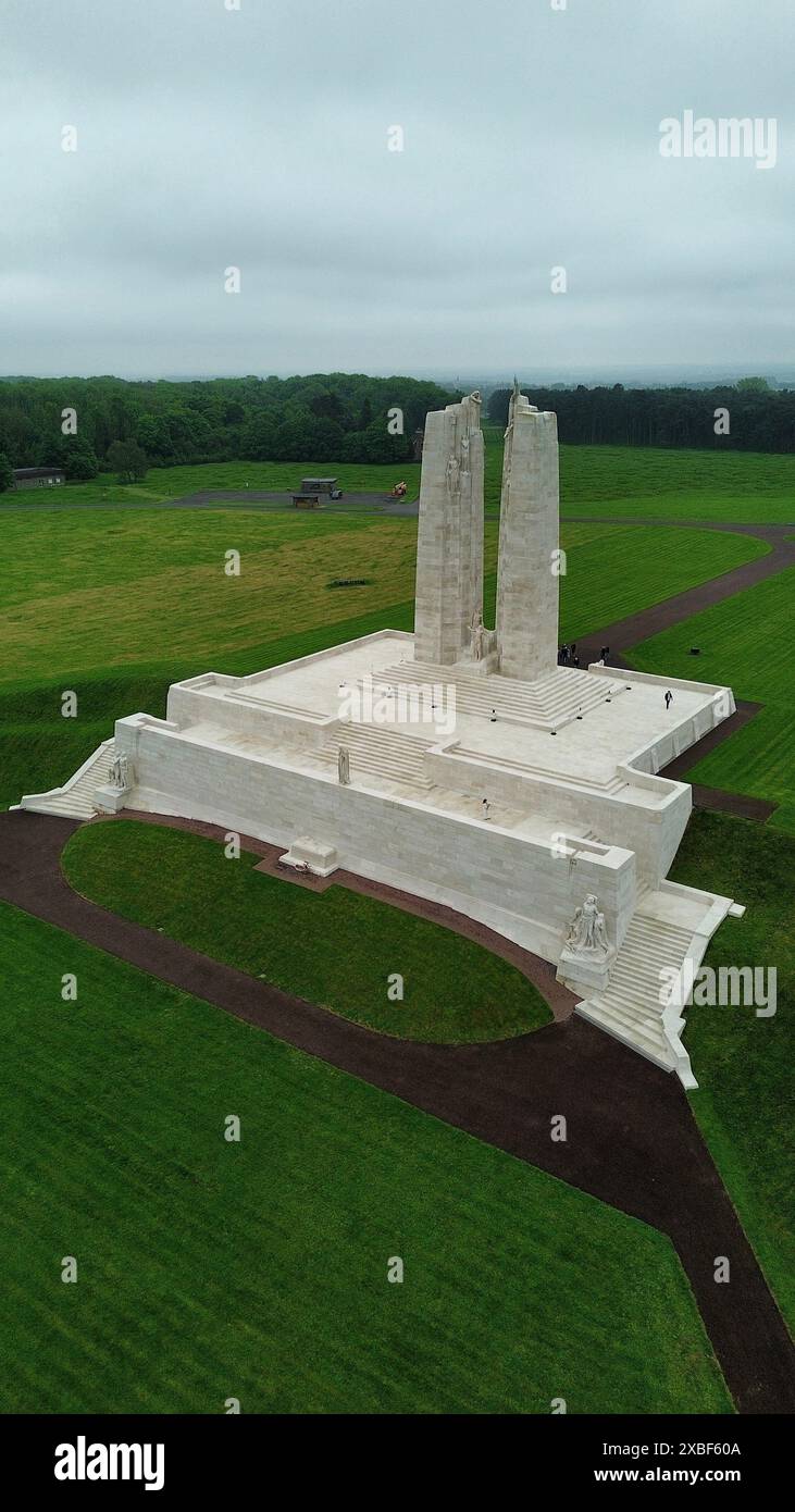 drone photo Canadian National Vimy Memorial France Europe Stock Photo ...