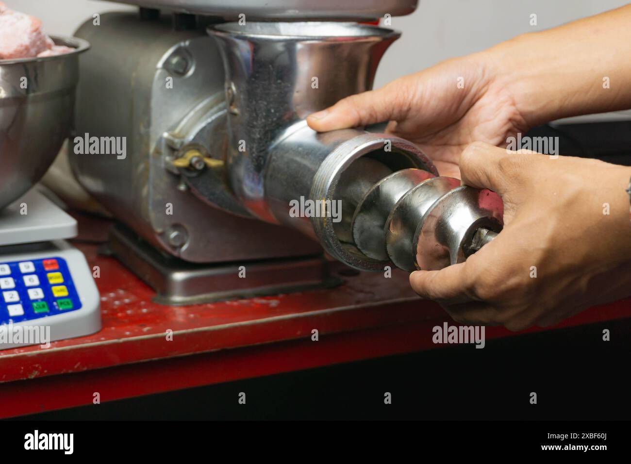 Modern electric meat grinder hi-res stock photography and images - Alamy