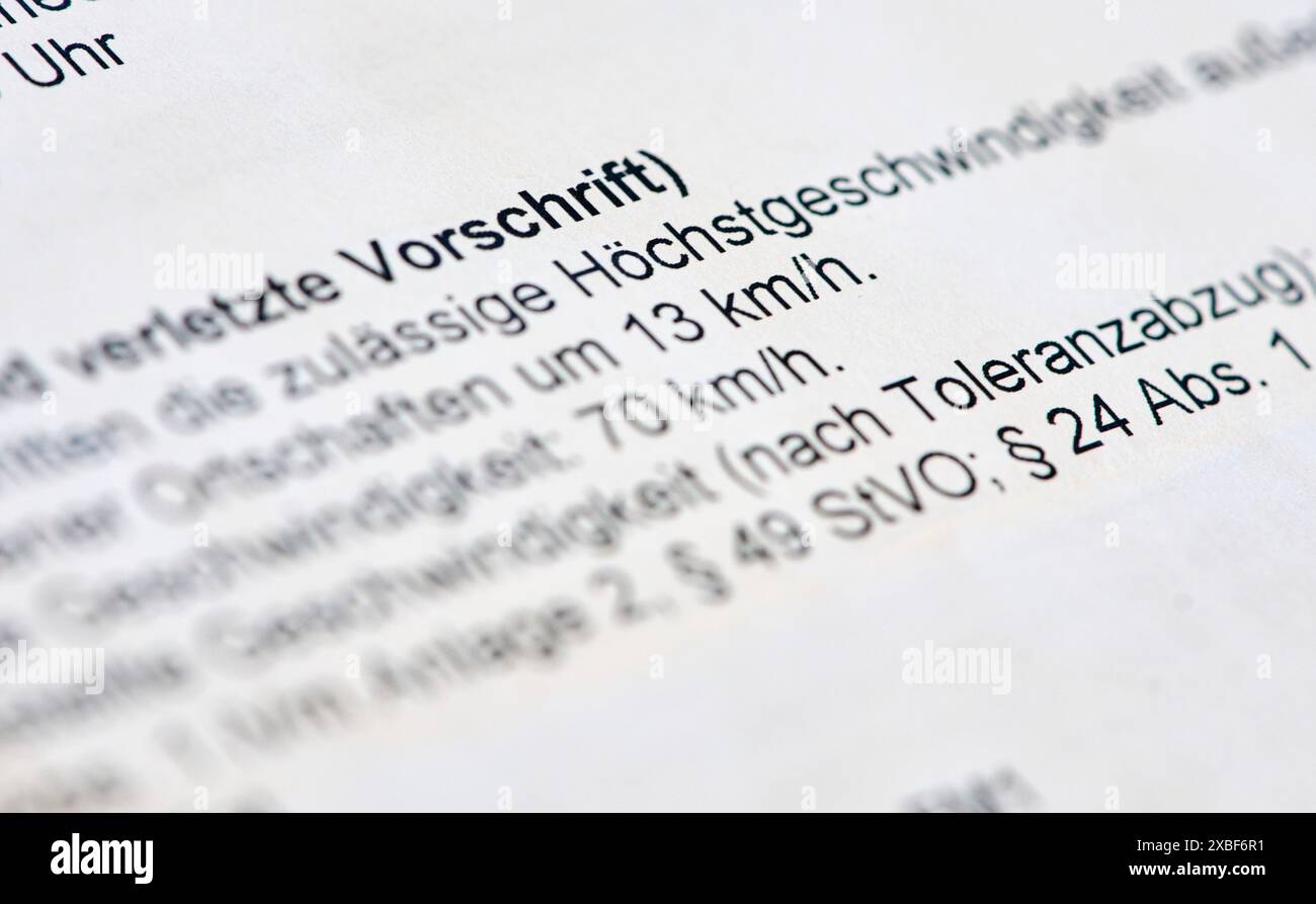 Traffic violation for exceeding the speed limit on June 1, 2024 in ...