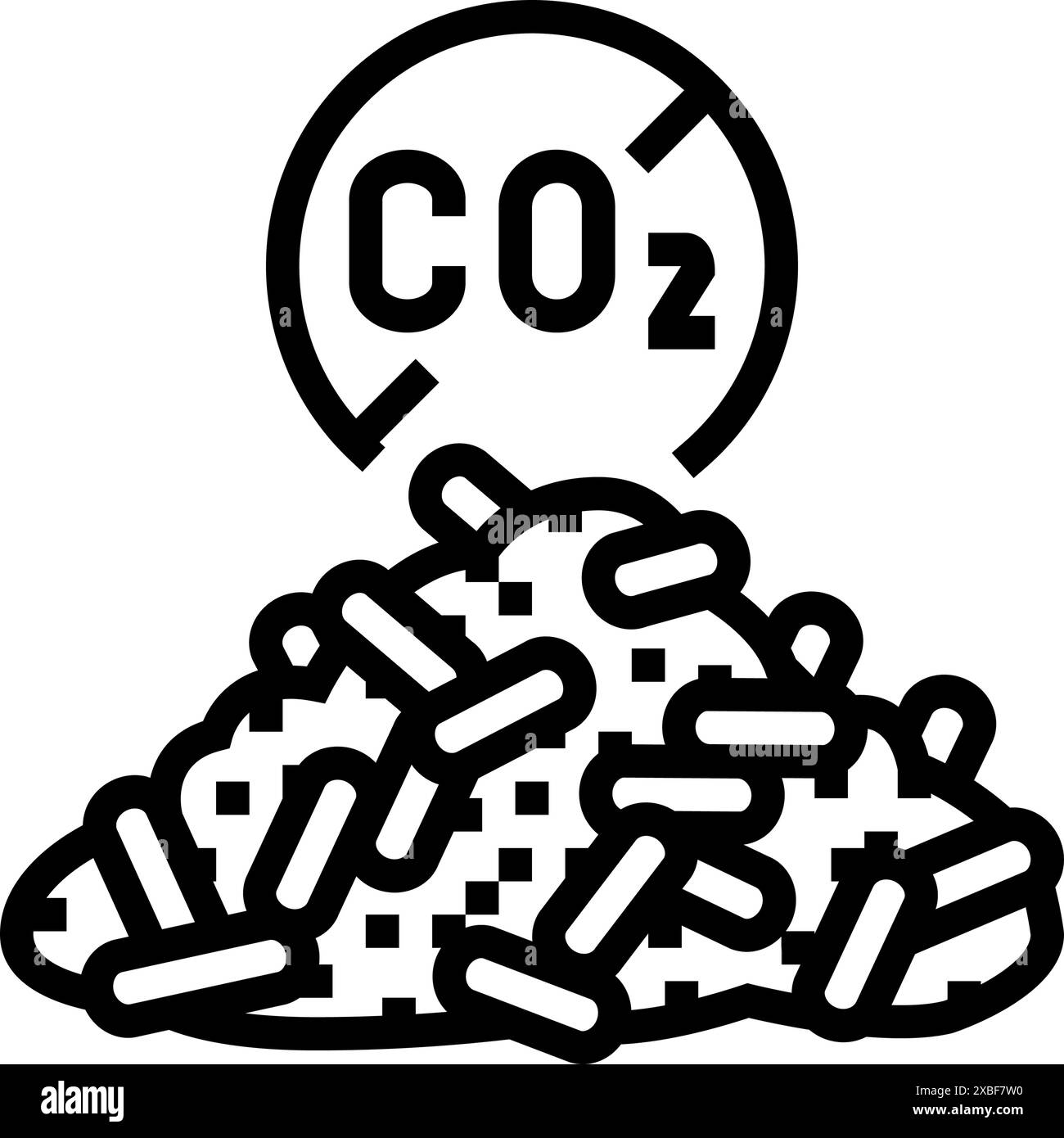carbon neutral wood pellets line icon vector illustration Stock Vector ...