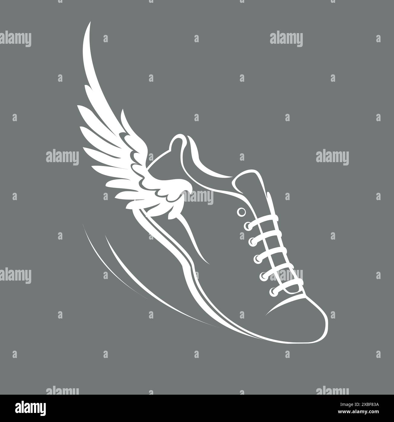 Sports shoes for running, running shoe with a wing. Vector illustration ...