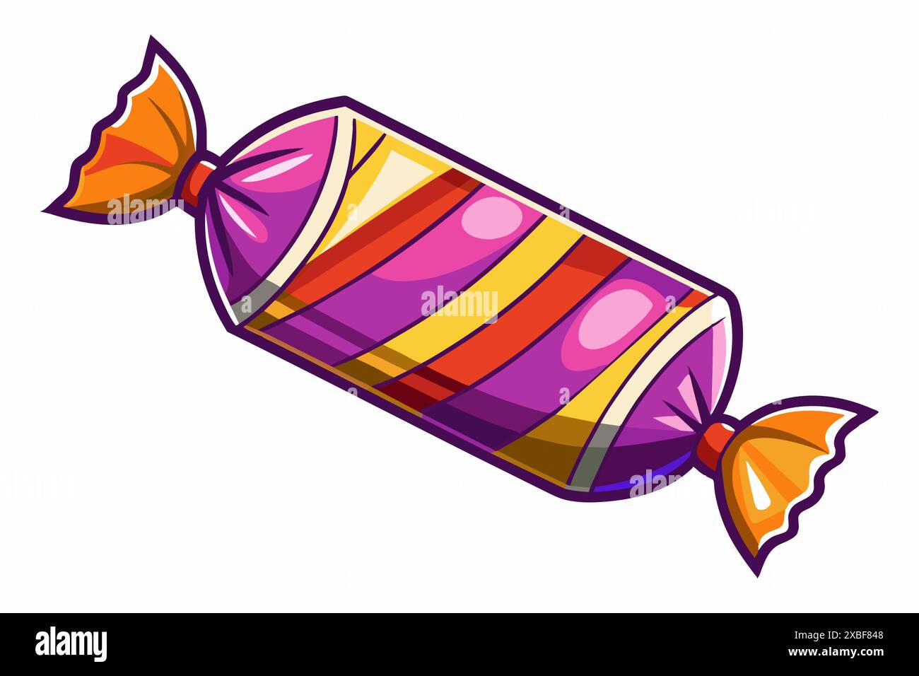 Colorful wrapped candy isolated on a white background. Design of a ...
