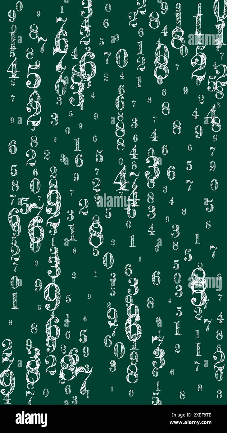 Flying digits and numbers. School math notebook cover. Back to school ...